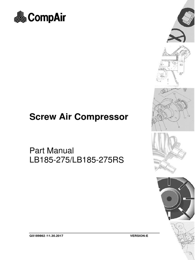 Qx189862 Lb185-275 - Lb185-275 Screw Air Compressor - Part Manual-E ...