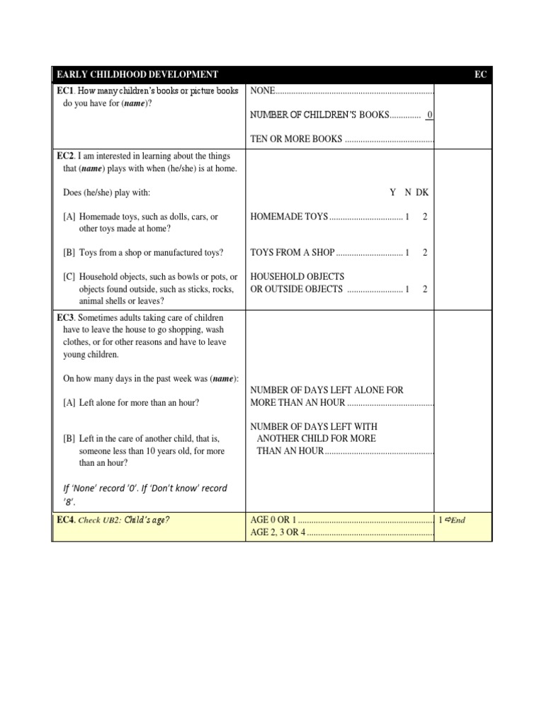 MICS6 ECD Module | PDF | Toys | Childhood