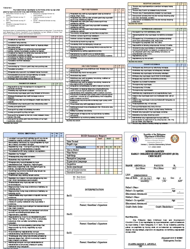 ECD Card 1st 2nd 3rd | PDF