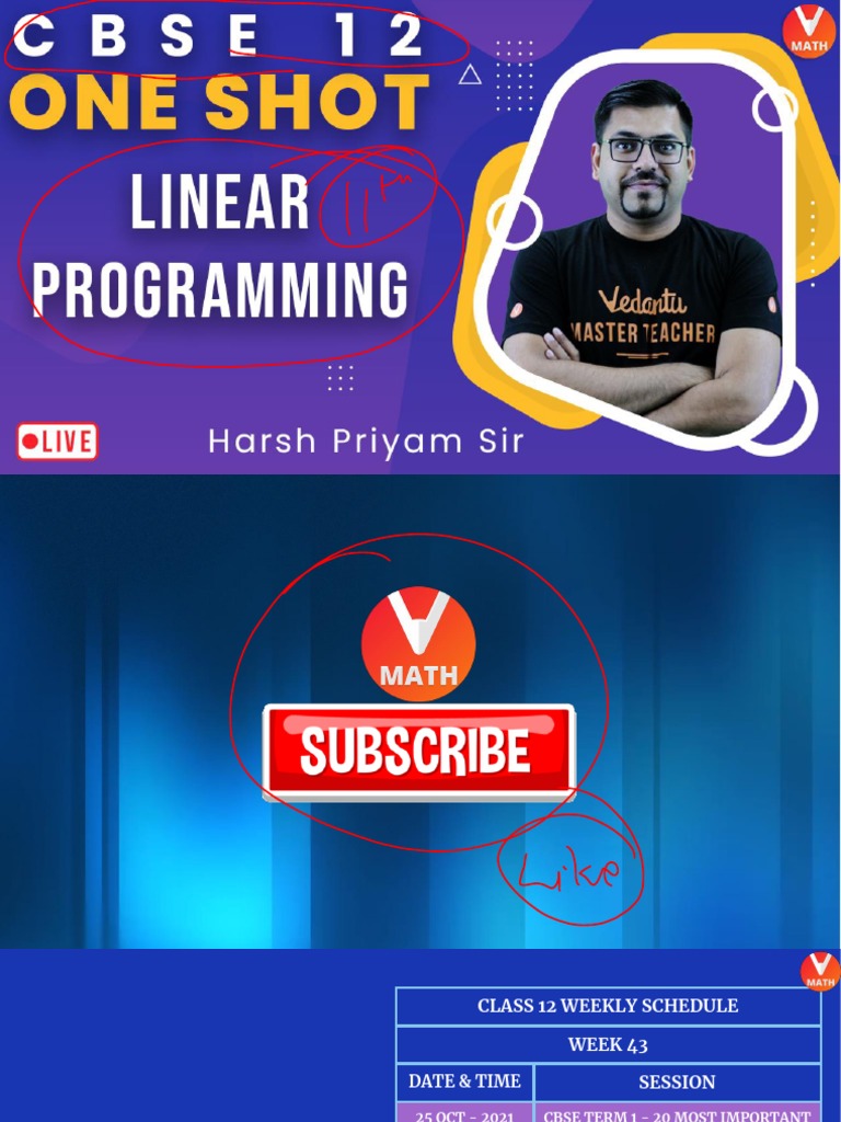 Linear Programming - One Shot - Vmath | PDF | Linear Programming ... Linear Programming - One Shot - Vmath | PDF | Linear Programming ...