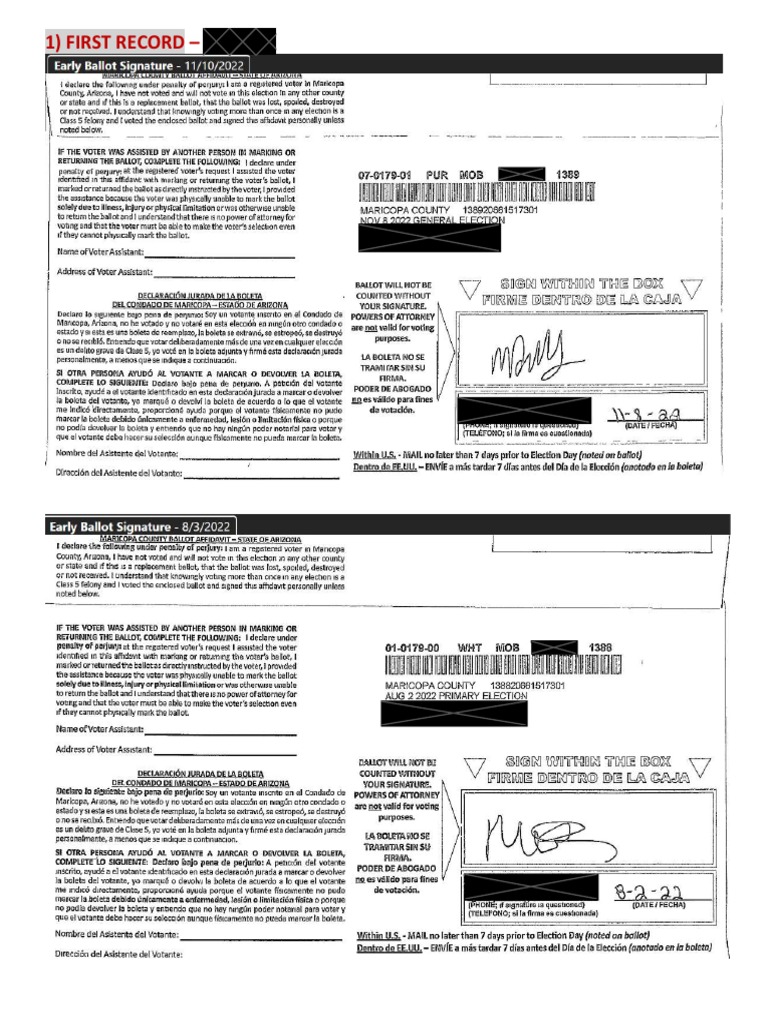 EV Aff - VR Image Requests-PRR Signatures Verified at Level One | PDF