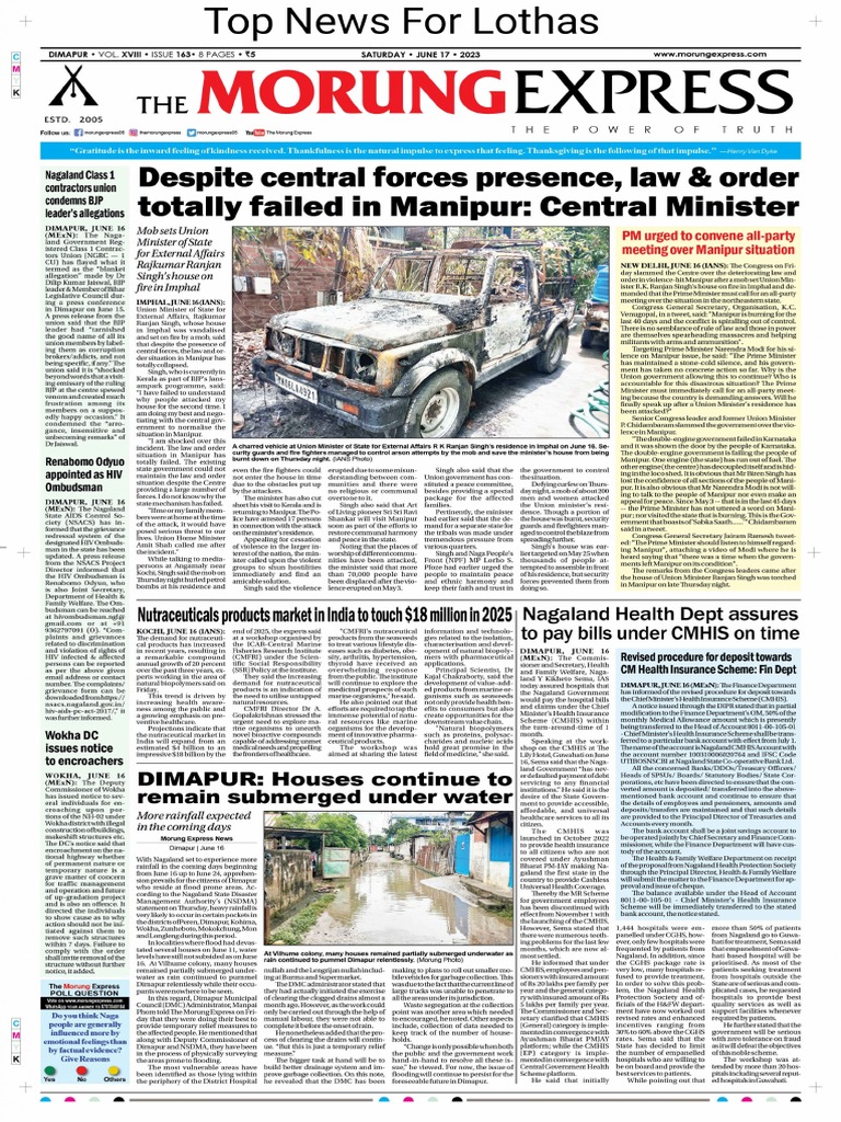 The Morung Express 17th June 2023, Top News For Lothas | PDF