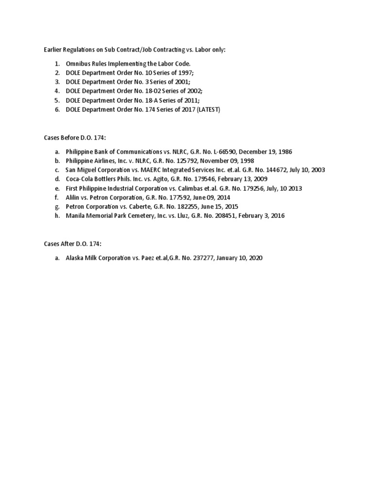 Labor Only & Regulations | PDF