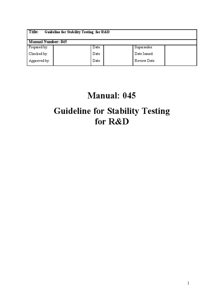 Manual 045 Sample | PDF | Shelf Life | Pharmaceutical Formulation