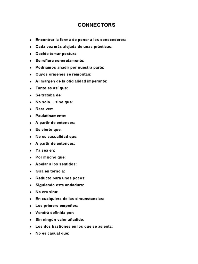 Connectors | PDF | Filosofía | Estudios de idiomas extranjeros