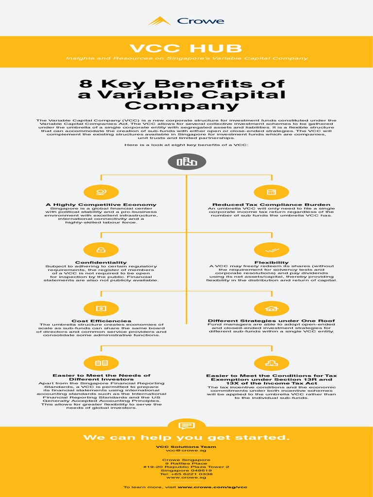 VCC HUB - 8 Key Benefits of A VCC | PDF | Investment Fund | Taxes