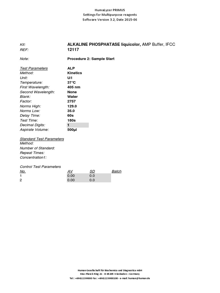 Alp - Alkaline Phosphatase Liquicolor, Amp, Ifcc - Vs 3.2 - e | PDF