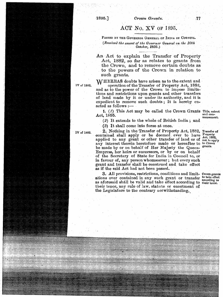 Crown Act 1895 | PDF