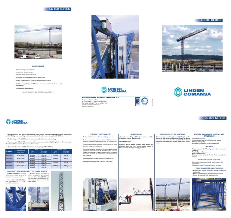 Comansa Brochure Flat Top Cranes Series Lc500 | PDF