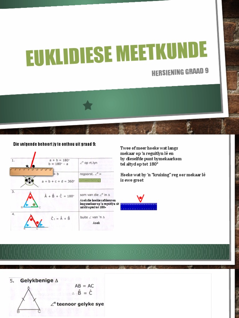 Les 1 - Hersiening GR 9 - Euklidiese Meetkunde | PDF