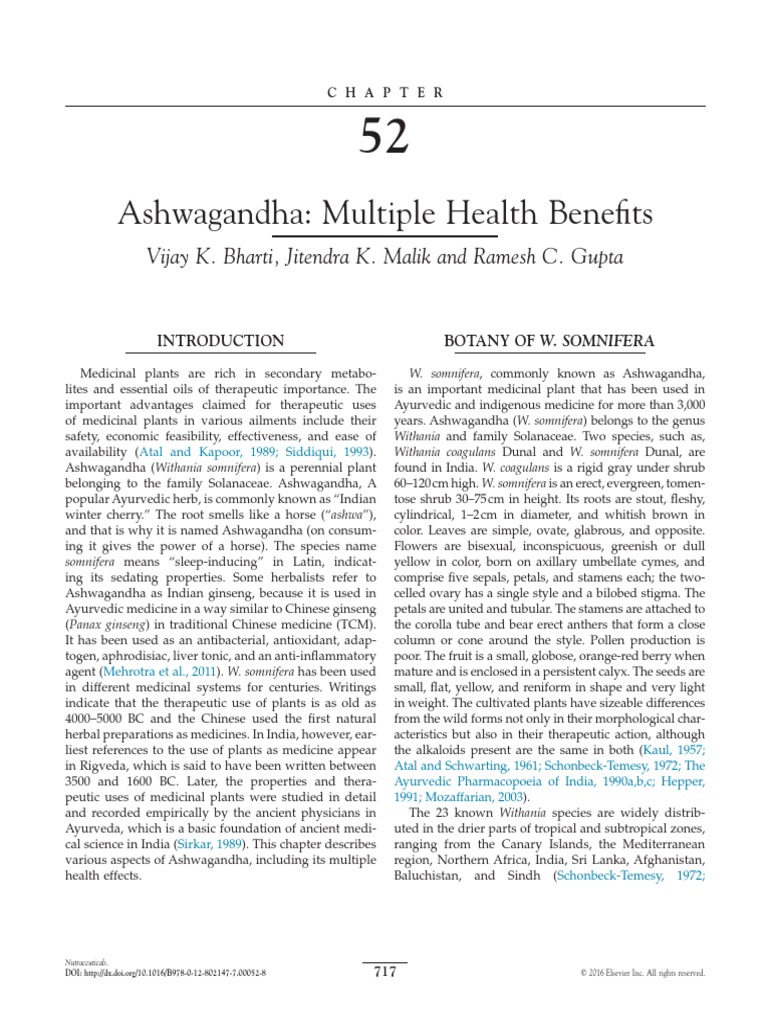 Ashwagandha Multiple Health Benefits | PDF | T Helper Cell