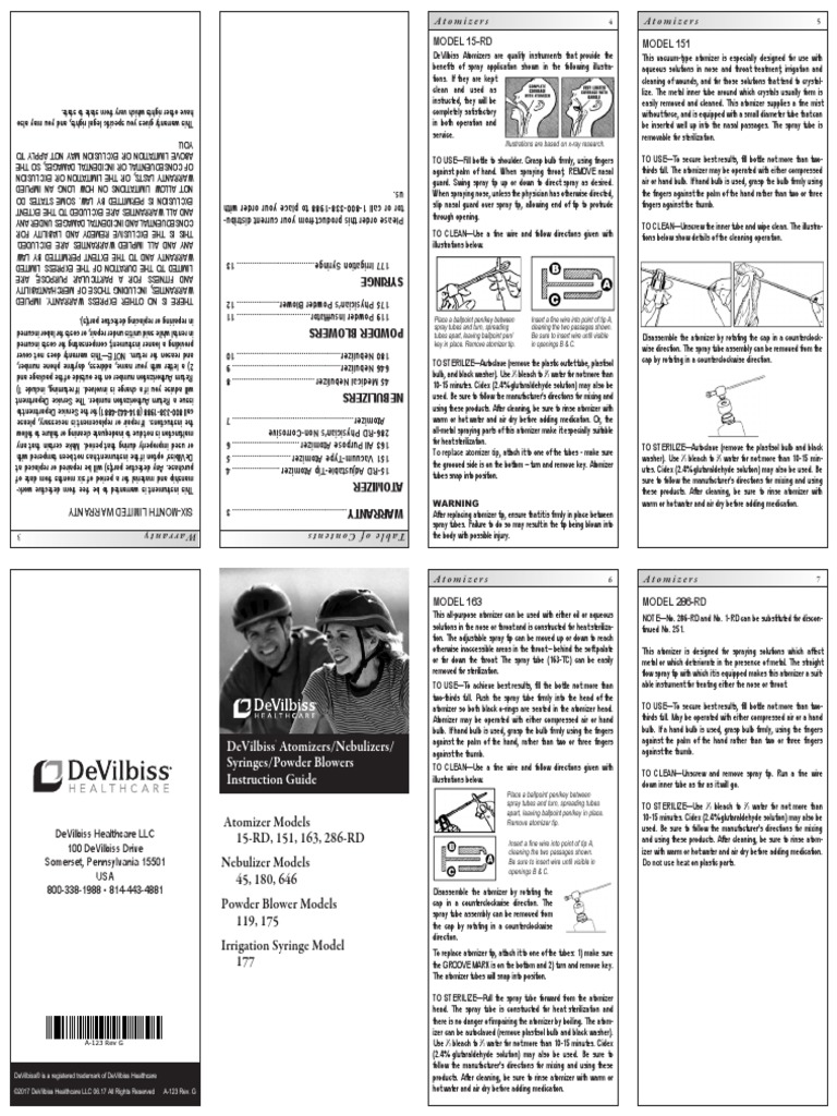 Devilbiss Atomizers/Nebulizers/ Syringes/Powder Blowers Instruction Guide | Download Free PDF ...
