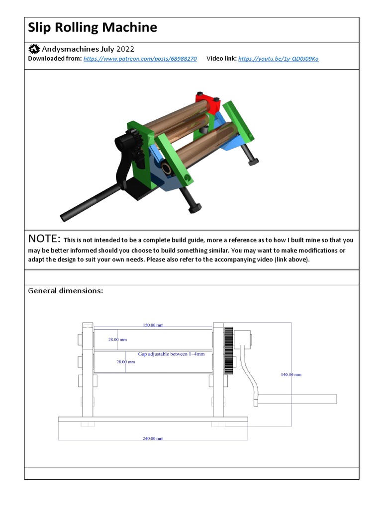 Slip Rolling Machine | PDF