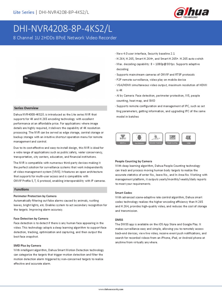 NVR4208-8P-4KS2_L_datasheet_20220315 | PDF | Hdmi | Ios