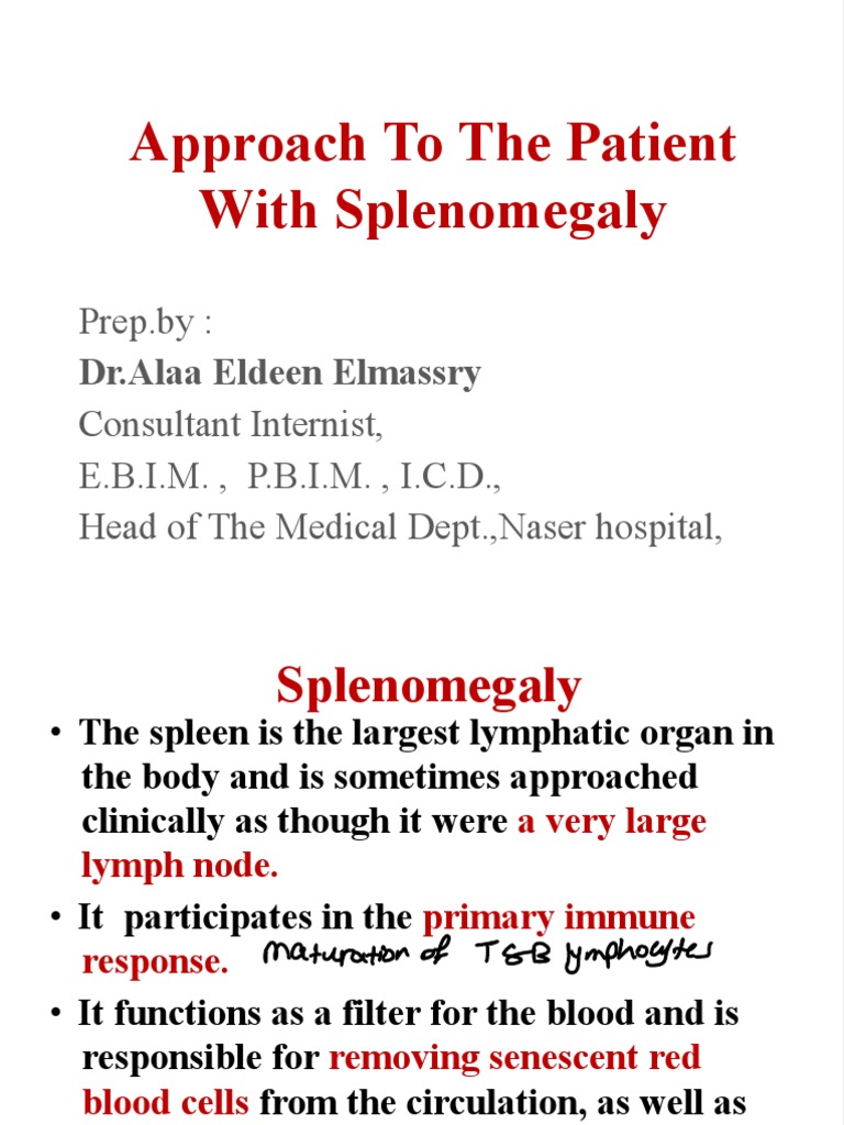 Approach To Patient With Splenomegaly 2 | PDF | Spleen | Cirrhosis