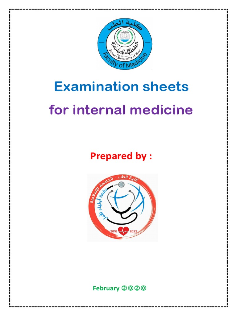 Examination Sheets For Internal Medicine | PDF