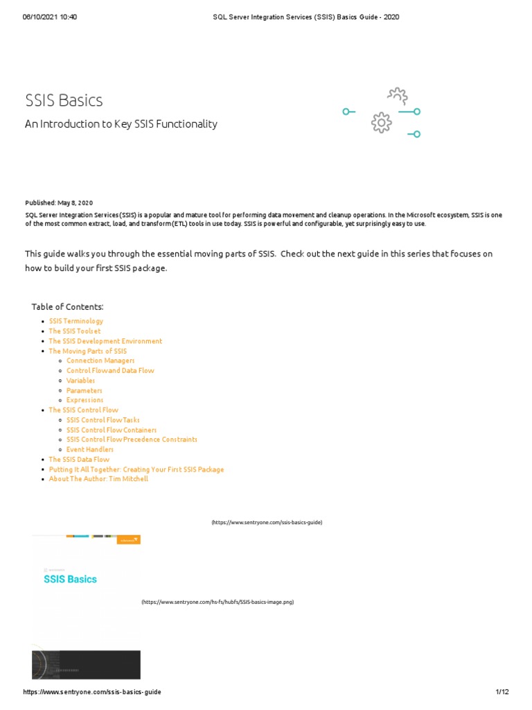 Sql Server Integration Services Ssis Basics Guide 2020 Pdf