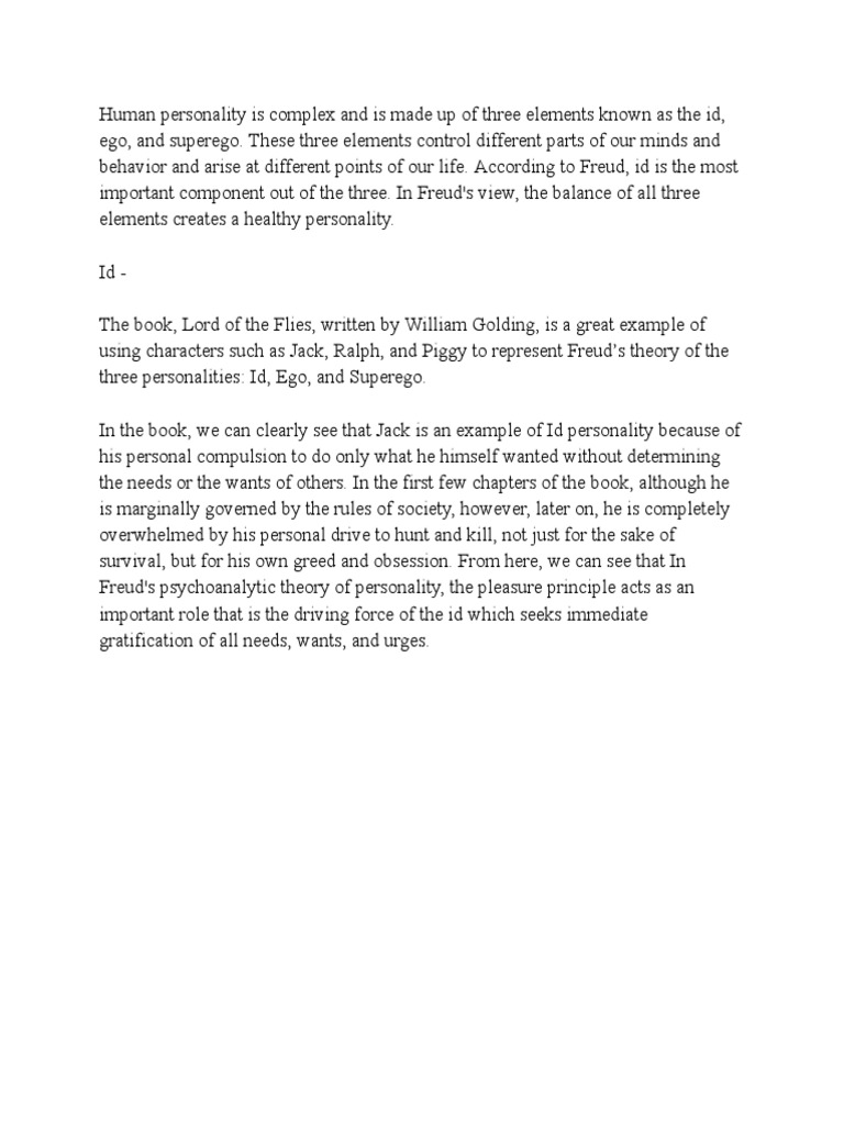 Id, Ego, Superego Notes | PDF