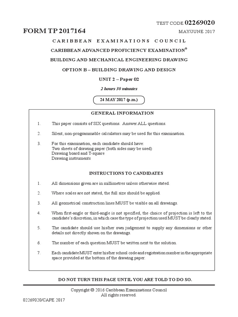 CAPE BMED Option B Bdraw 2017 U2 P2 | PDF | Concrete | Physical Sciences