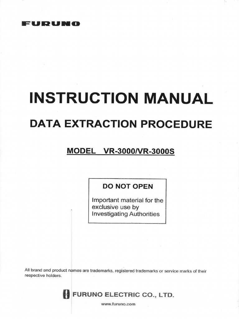 VR-3000 - VR-3000S instruction manual data extraction procedur | PDF