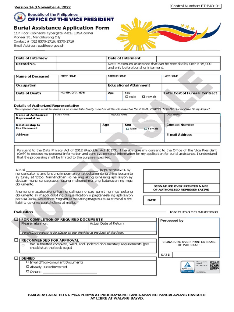 Burial Assistance Application Form | Download Free PDF | Identity ...