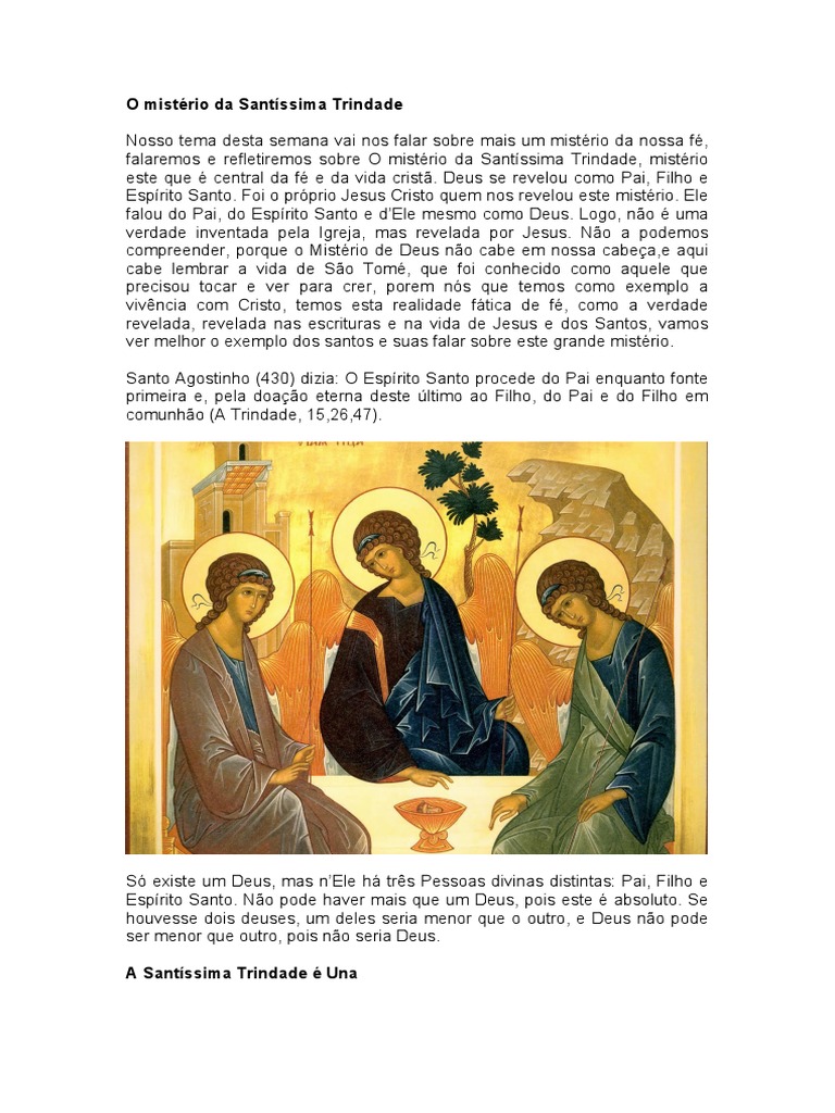 Santissima Trindade | PDF | Trindade | Espírito Santo (religião)