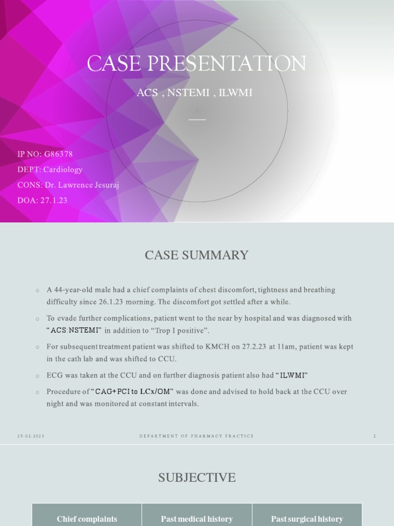 Case Presentation 2 | Download Free PDF | Electrocardiography | Myocardial Infarction