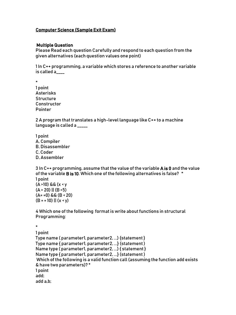 Exit Exam Training | PDF | Class (Computer Programming) | Osi Model