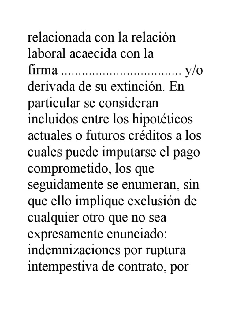 Acuerdo de Rescision Laboral - Art. 241 LCT | PDF | Daños y perjuicios ...