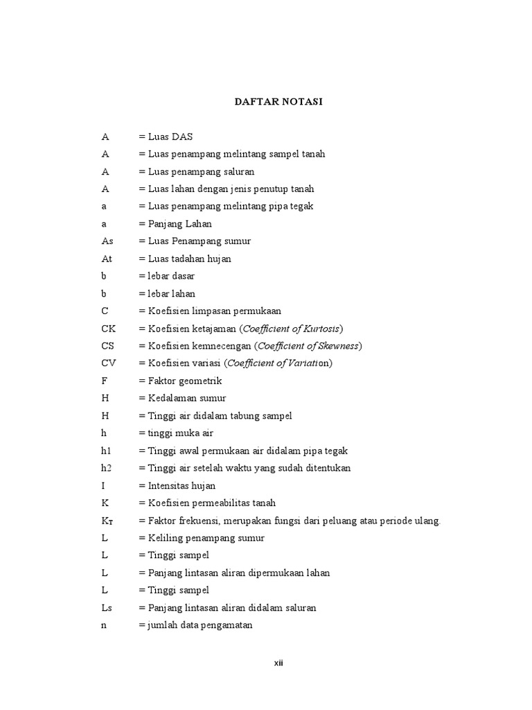 05.1 Daftar Notasi | PDF