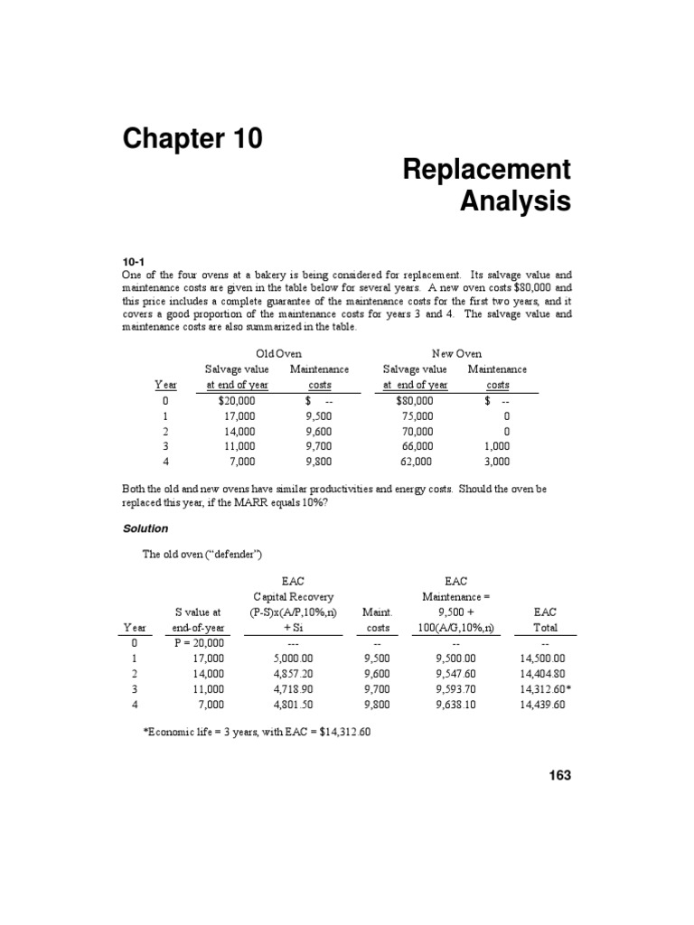 Replacement Analysis | PDF