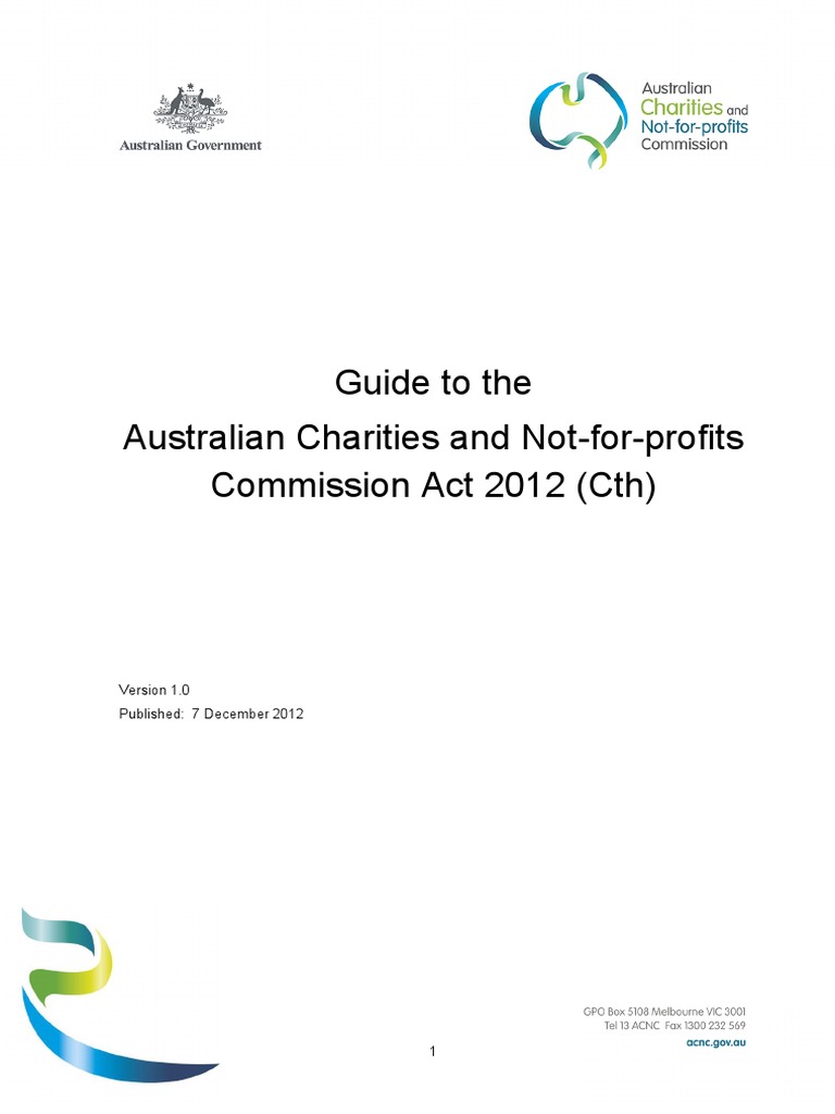 A Comprehensive Guide To The ACNC Act - Australian Charity Law | PDF ...