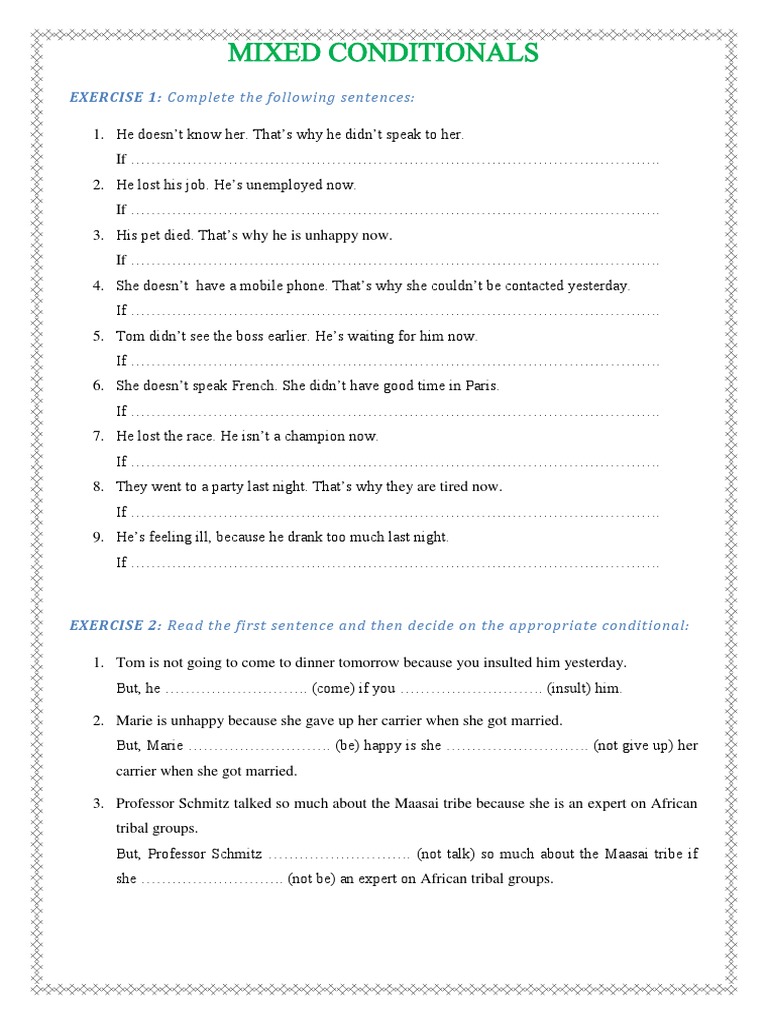 Mixed Conditionals | PDF