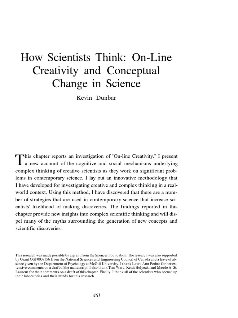 How Scientists Think | PDF | Thought | Science