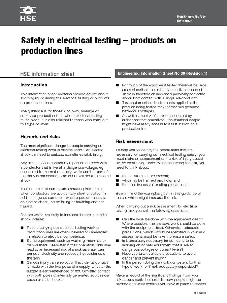 Electrical Testing Safety Guidelines | PDF | Safety | Insulator ...