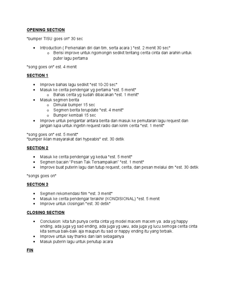 Tisu Radio Show Script-1 | PDF