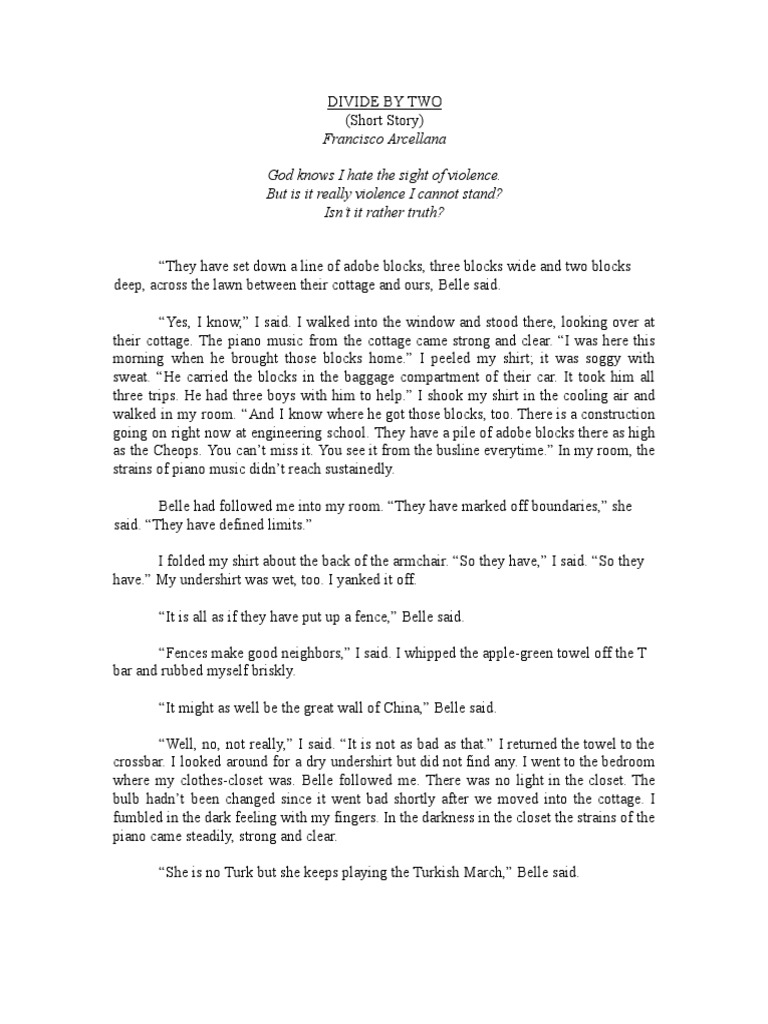Divide by Two by Arcellana | PDF