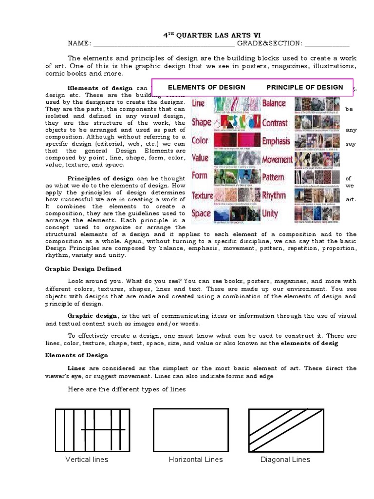 RTP Arts 6 Quarter 4 Module 1-Final-Design | Download Free PDF | Composition (Visual Arts ...