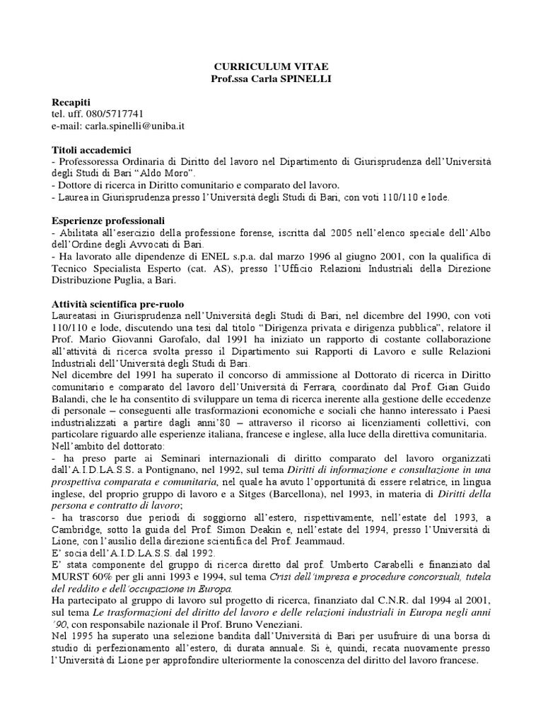 CV - Spinelli - Uniba - Sett 2022 | PDF