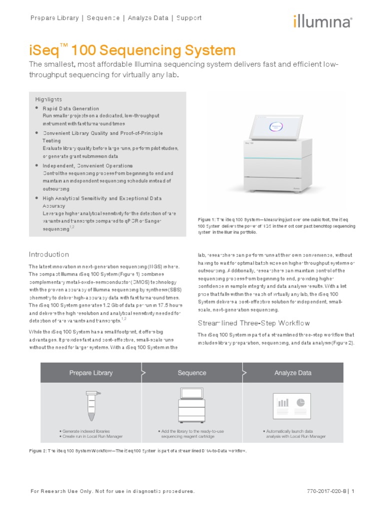 Spec Sheet-Iseq100 | PDF | Dna Sequencing | Nucleic Acids