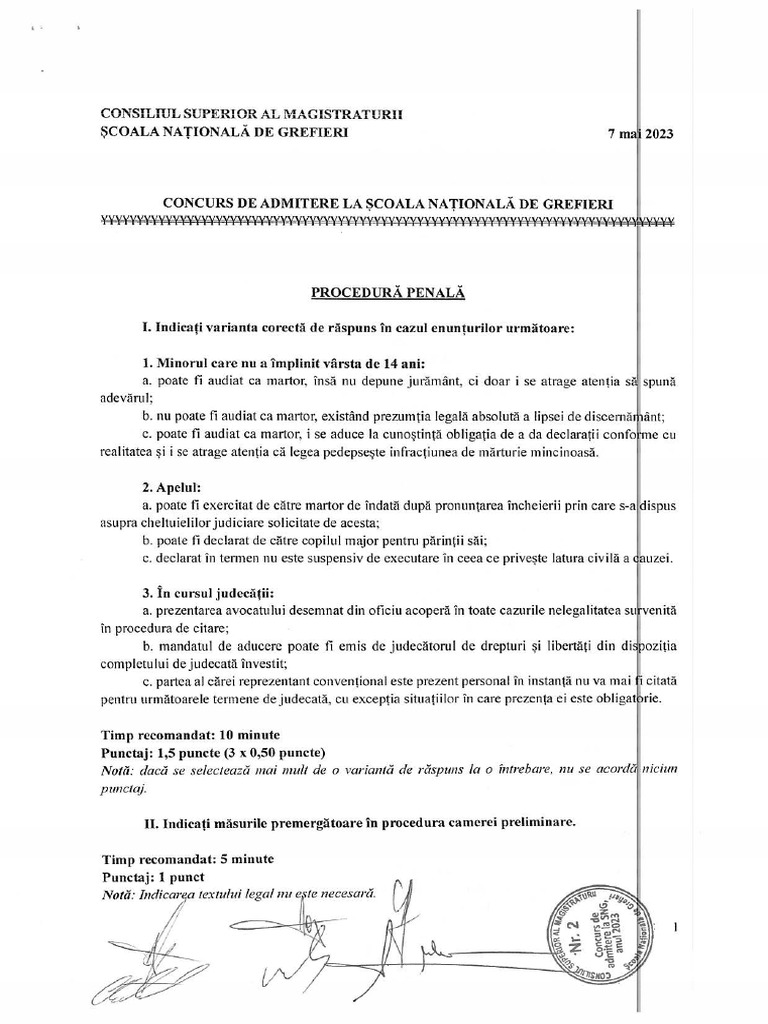 Subiecte Grefieri 2023 | PDF