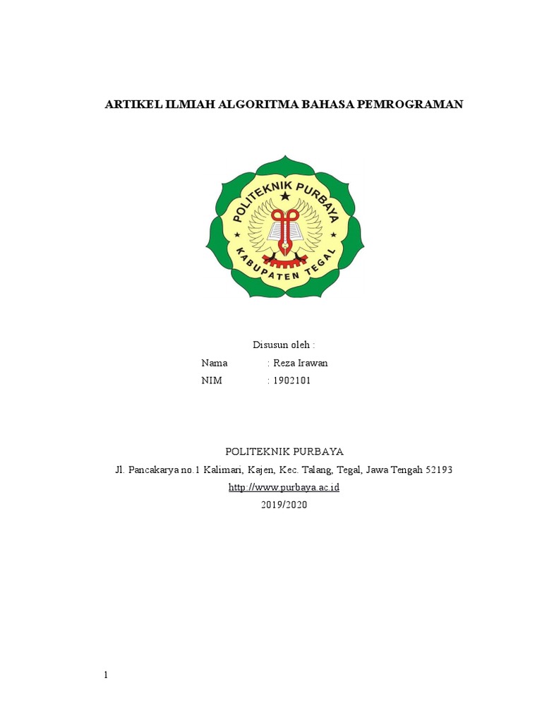 Artikel Ilmiah Algoritma Bahasa Pemrogra | PDF | Komputer