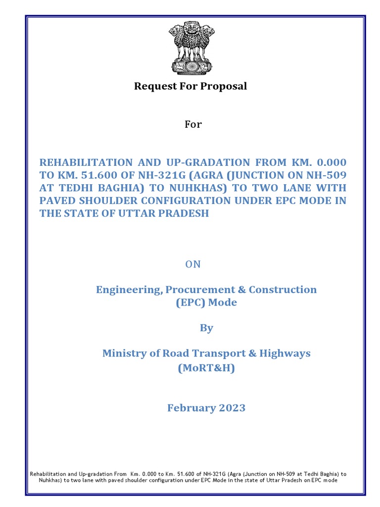 RFP for NH-321G Rehabilitation Project | PDF | Technology & Engineering