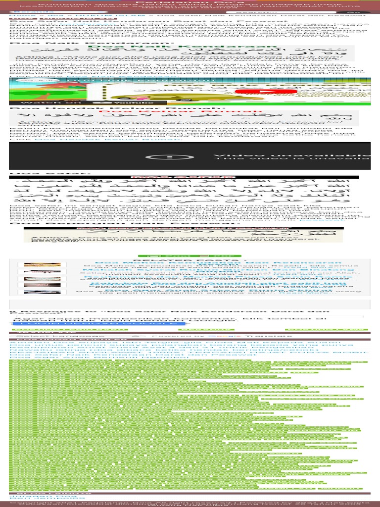 Doa Safar Naik Kendaraan Darat Dan Pesawat Perjalanan Do'a | PDF