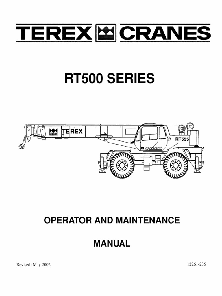 Terex RT500 Crane Operator Manual | PDF | Crane (Machine) | Throttle