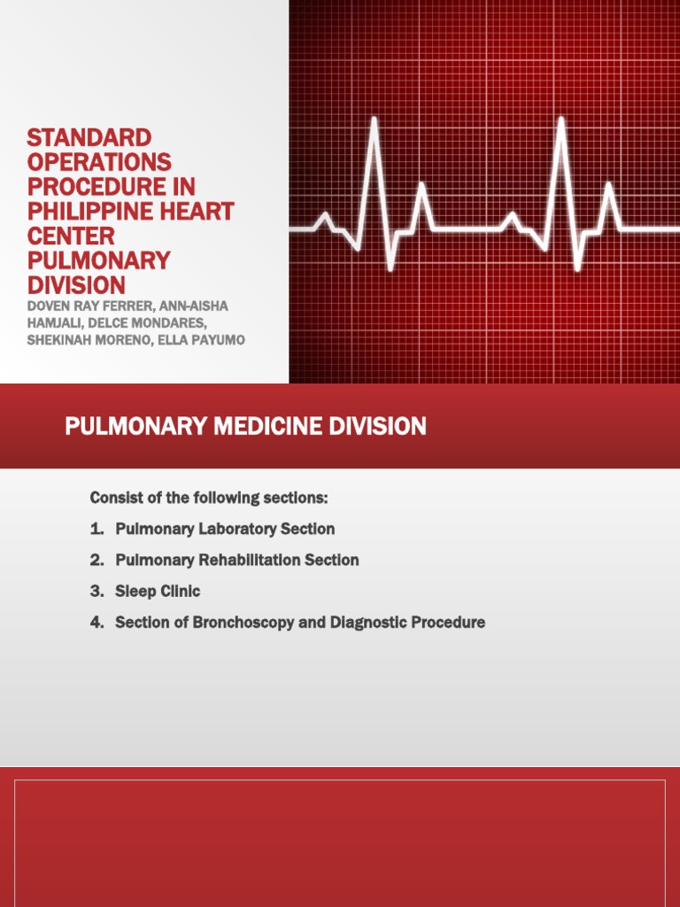 Pulmonary Division SOP at Philippine Heart Center | PDF | Physical ...