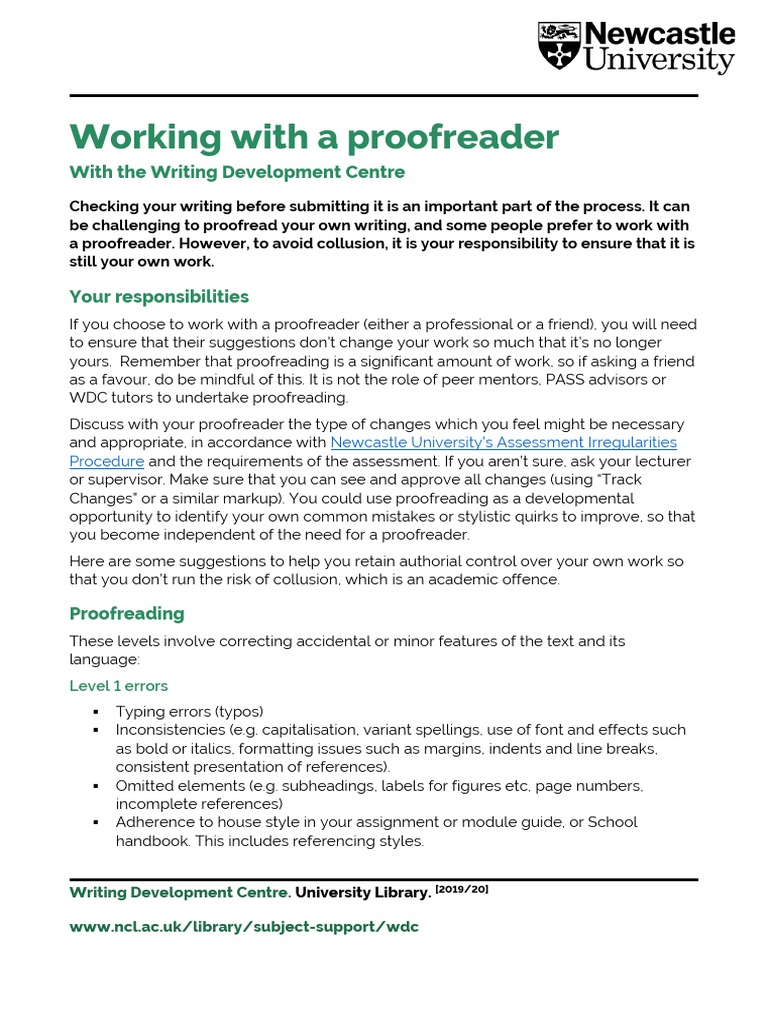 Working With A Proofreader | PDF | Proofreading | Comma