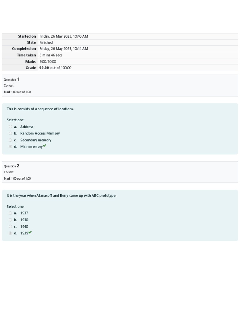 Prelim Quiz 1 - Attempt Review - UGRD-ITE6101-2233T - 2nd Attempt | PDF | Information And ...
