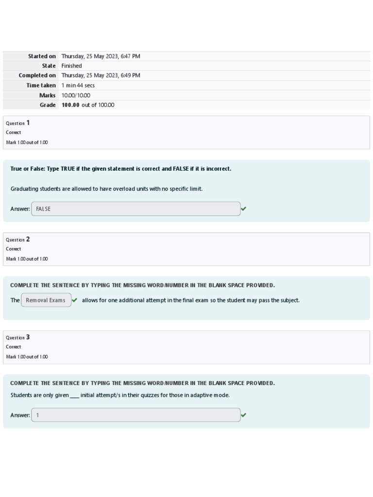 Prelim Quiz 2_ Attempt review | PDF | Educational Stages