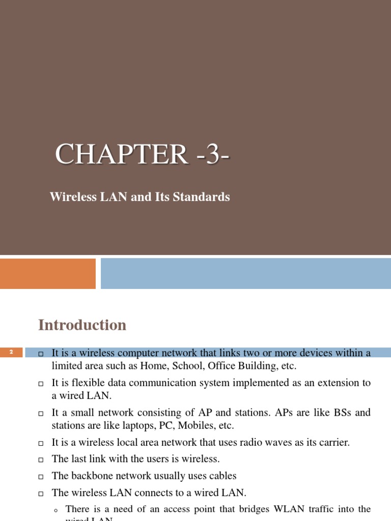 WLAN Standards & Technologies | PDF | Wireless Lan | Computer Network
